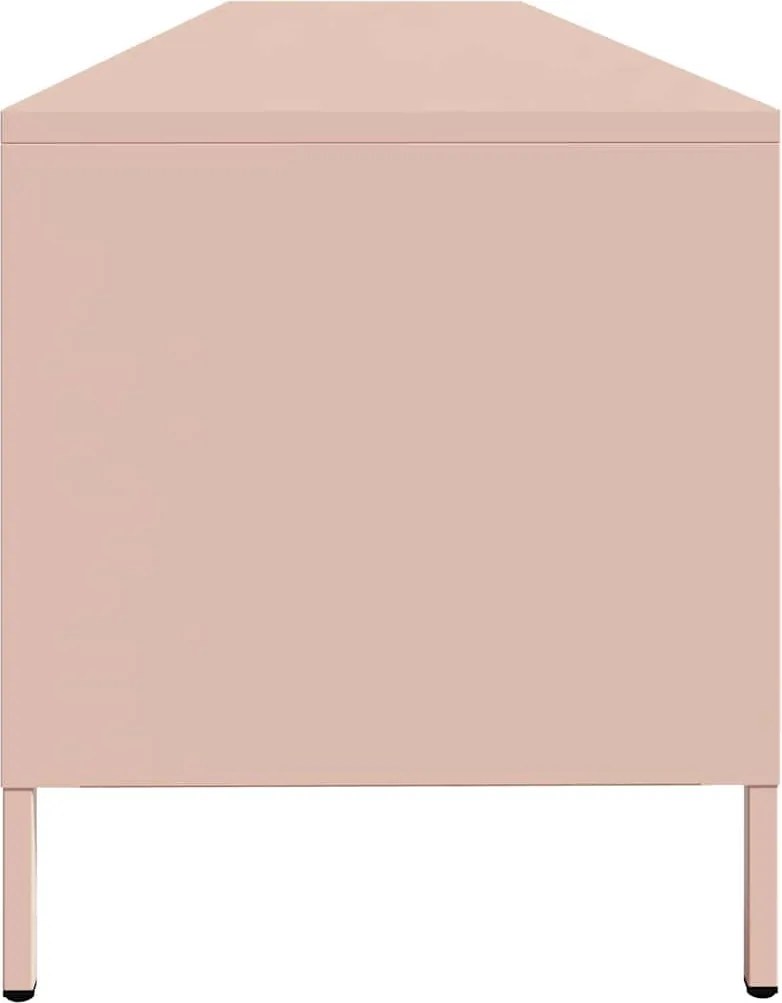 TV skříňka růžová 202 x 39 x 43,5 cm ocel válcovaná za studena 3307156