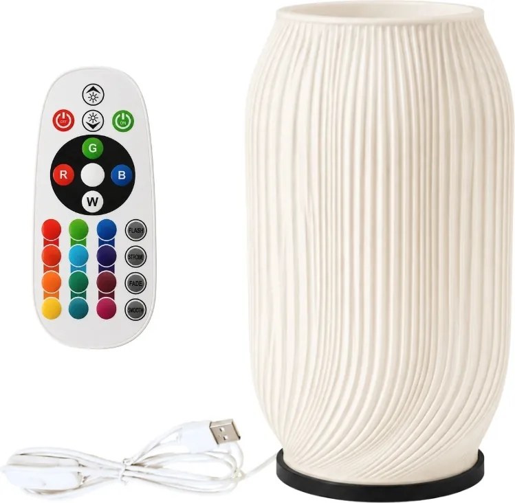 Verk Group Stolní lampy s vázou na květiny, dekorativní 2 v 1, led rgb, s dálkovým ovládáním