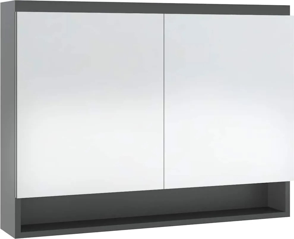 Koupelnová skříňka se zrcadlem 80 x 15 x 60 cm MDF šedá 331534
