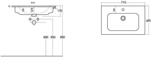 Lavedo Afina Piedra White 70 koupelnová skříňka s umyvadlem