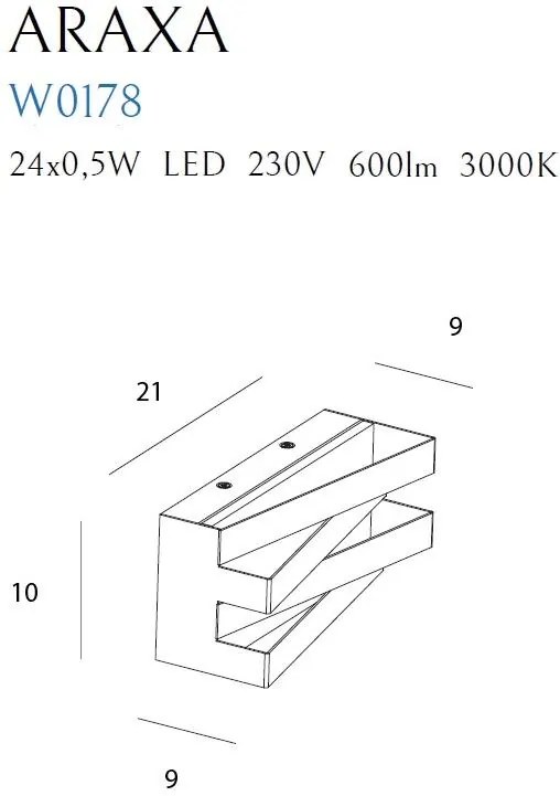 Maxlight Nástěnné svítidlo Maxlight W0178 ARAXA