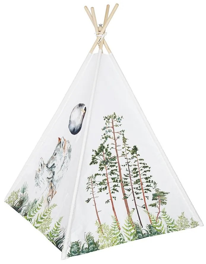lovel.cz Dětský stan teepee Forest wolf + podložka + 4 polštáře