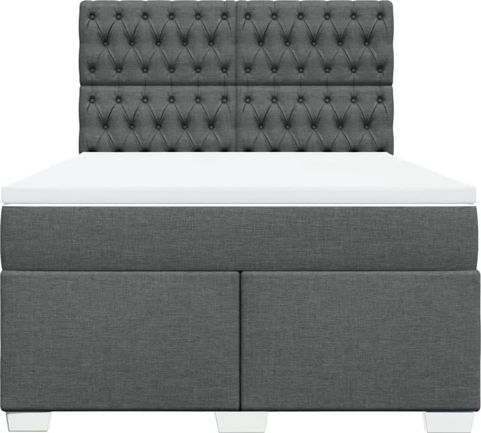 Box spring postel s matrací tmavě šedý 140 x 190 cm textil 3290491