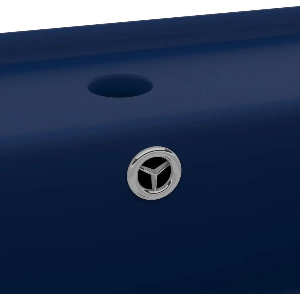 Luxusní umyvadlo přepad čtvercové matné tmavě modré 41x41 cm - Default Title