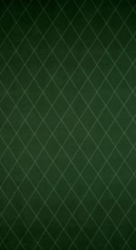 Tmavě zelený závěs ADORE1 z měkké látky s geometrickým vzorem