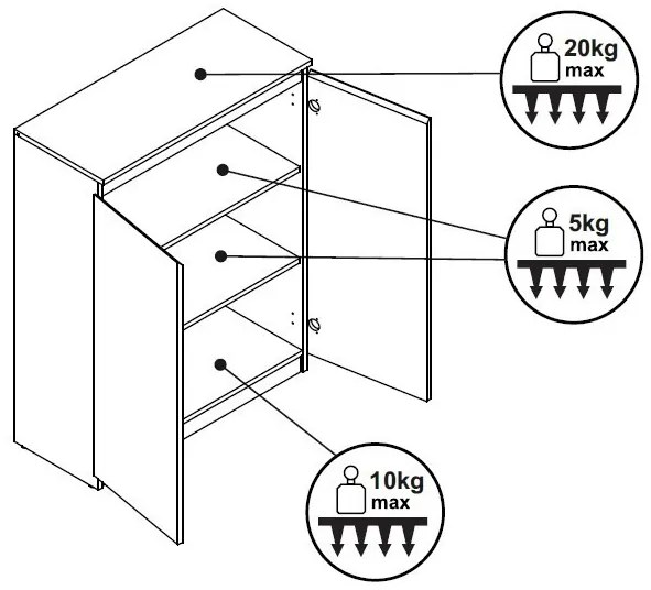 Skříňka Carlos 802D, bílá