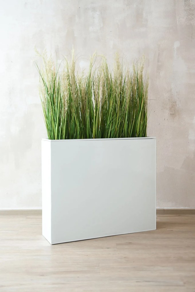 Květináč ELEMENTO, pozink, šířka 90 cm, bílý