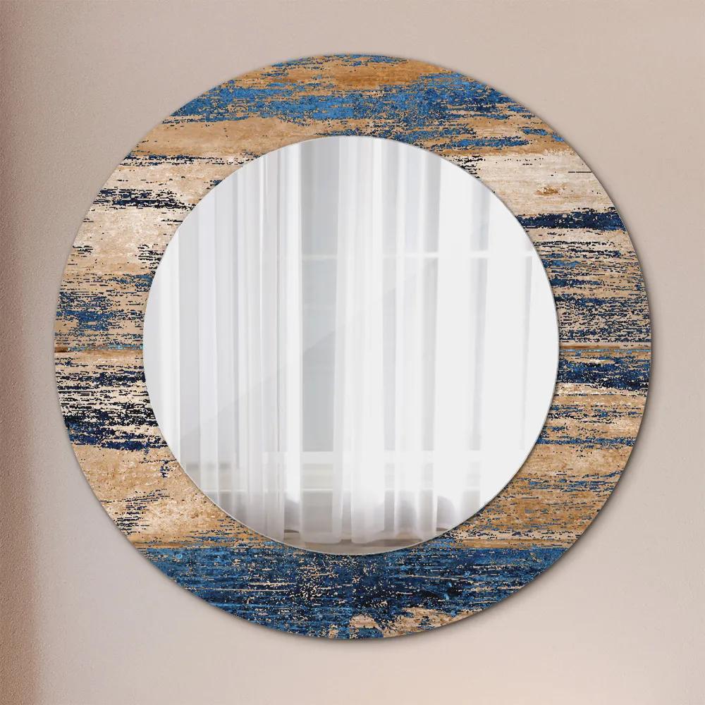 Kulaté dekorativní zrcadlo Abstraktní dřevo fi 50 cm