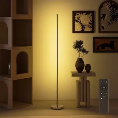 HOMCOM LED stojací lampa do obývacího pokoje s nastavitelnou barevnou teplotou pro ložnici, kancelář, 20 x 150 cm