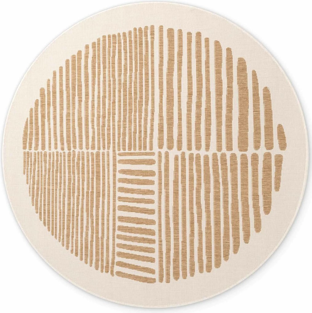Ted Baker, Kusový koberec Ted Baker Haringey 106391 Natural White kruh, 200x200, béžová, chodba / předsíň