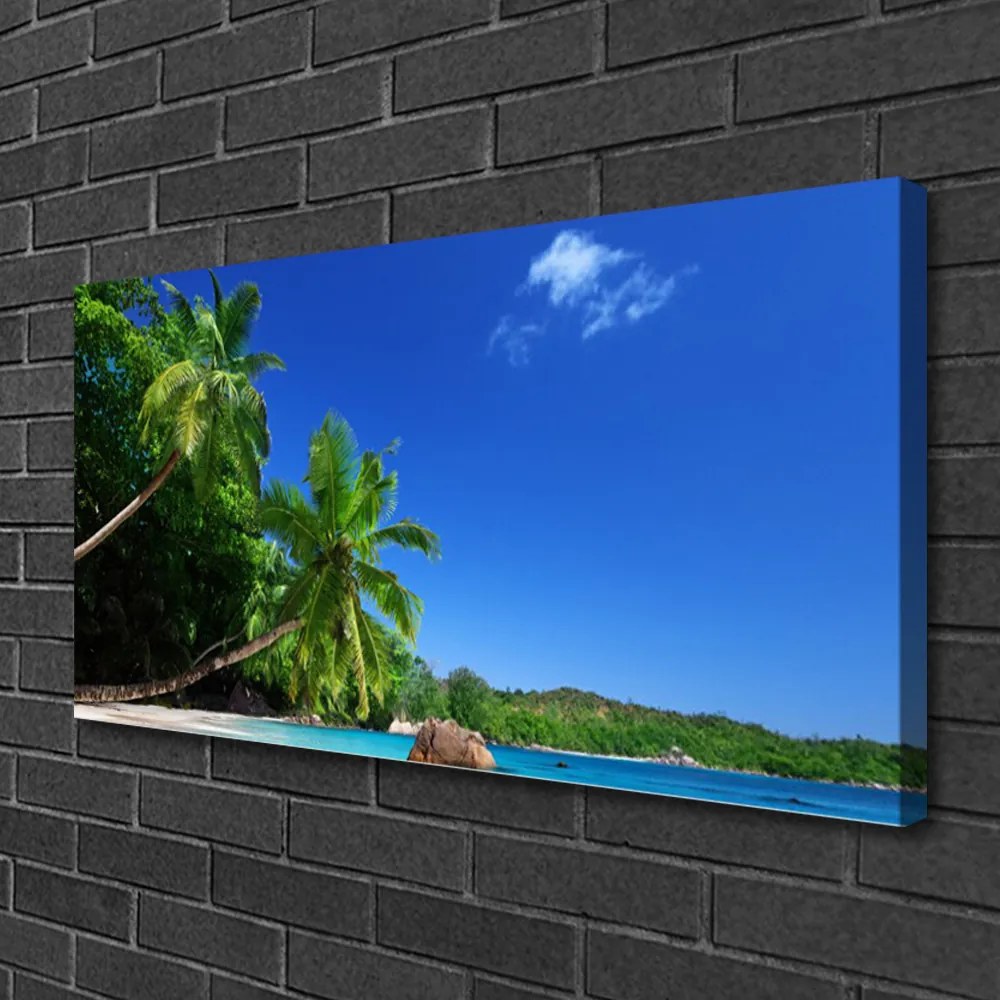 Obraz na plátně Palma Stromy Pláž Krajina 100x50 cm