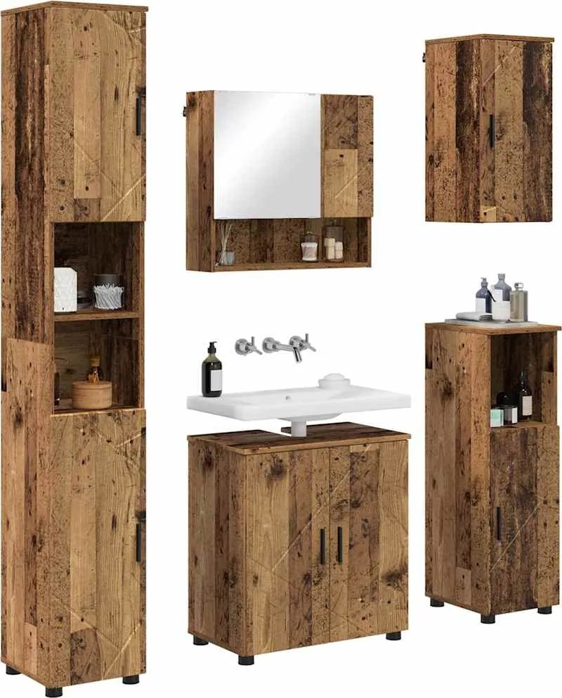 Sada koupelnového nábytku 5 ks Staré dřevo 61 x 35 x 64 cm 3392991