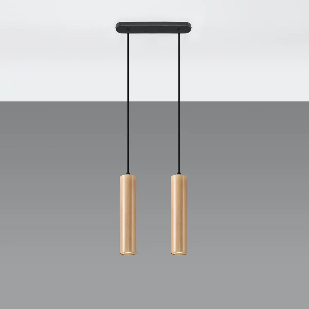 Sollux Lighting Dřevěná závěsná lampa LINO 2