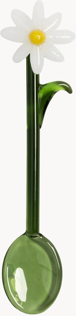 Sada ručně vyrobených lžic z borosilikátového skla Flora, 2 díly