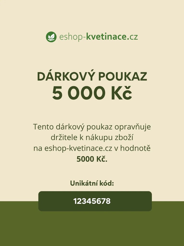 Dárkový poukaz - 5000 Kč