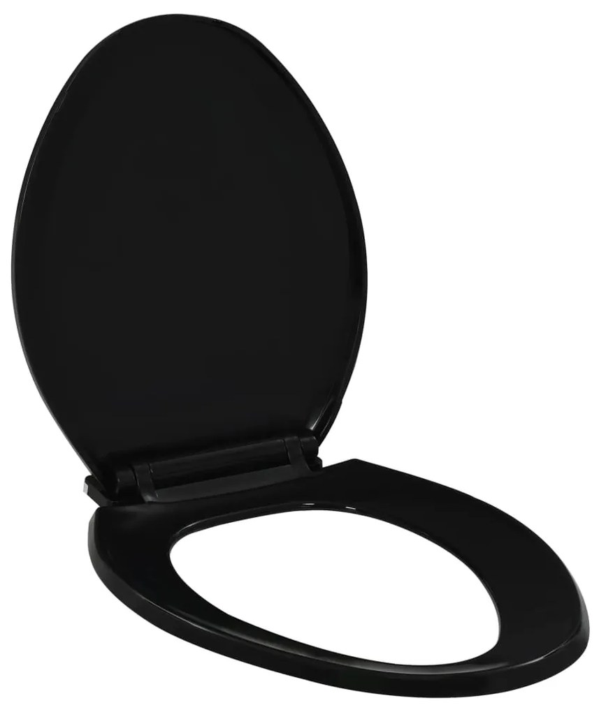 145020 vidaXL Toaletní sedátko pomalé sklápění rychloupínací černé