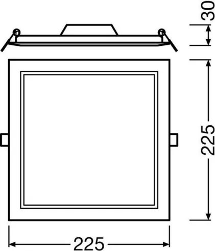 LED podhledové svítidlo LEDVANCE Slim Square 210mm 18W/4000K neutrální bílá