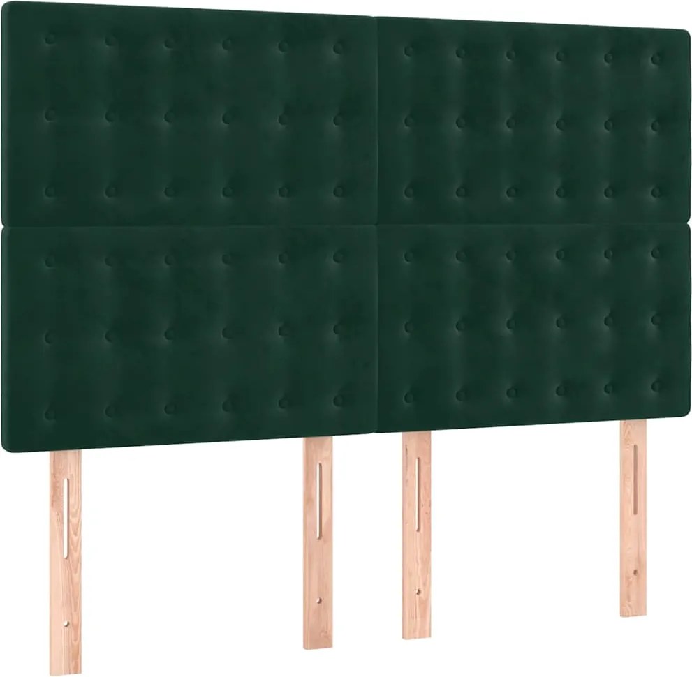 Box spring postel s matrací tmavě zelená 140x190 cm samet 3138082