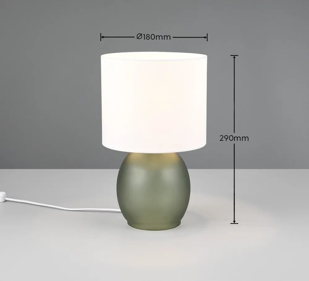 Bílo-zelená stolní lampa s textilním stínidlem (výška 29 cm) Vela – Trio