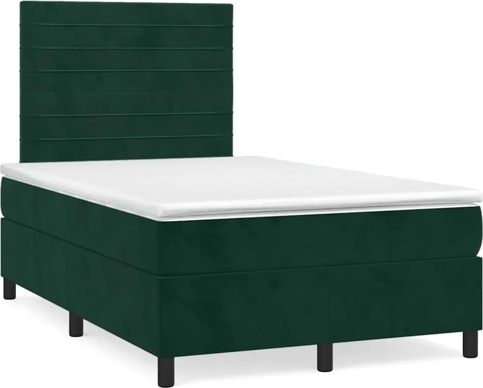 Box spring postel s matrací tmavě zelená 120 x 200 cm samet 3143076