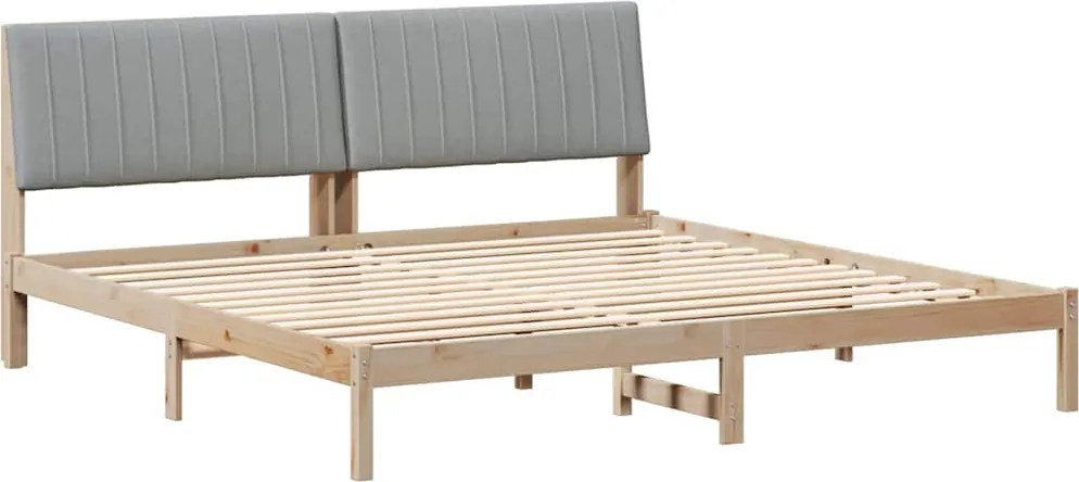 Rám postele s čelo Hnědá 200 x 200 cm Masivní borové dřevo 3394398
