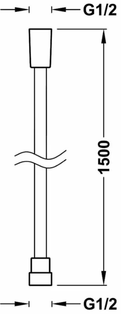 TRES SATIN Hadice délka 1,50 m. O 14,5 mm. Otočná, černá matná 913460915NM
