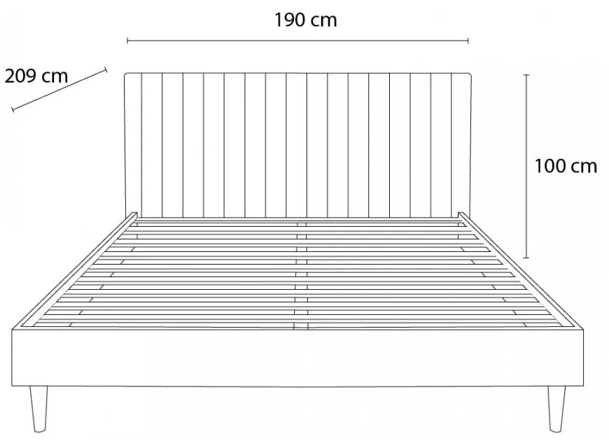 Světle šedá/přírodní dvoulůžková postel s roštem 160x200 cm Oceane – Bobochic Paris