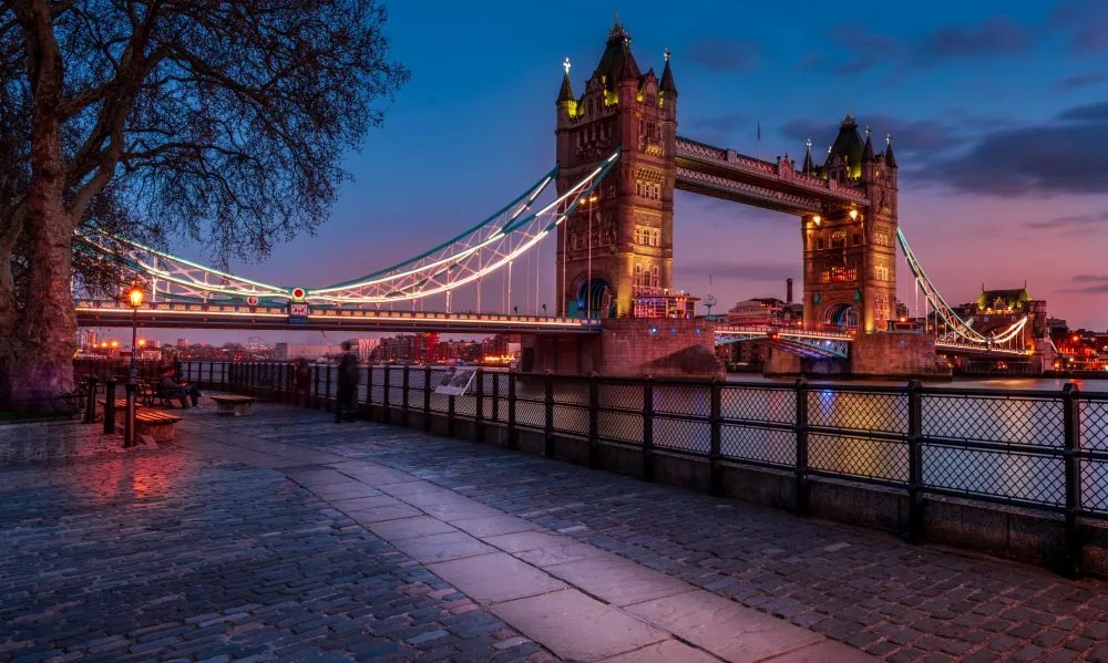 Vícedílný obraz Tower Bridge V Londýně Při Západu Slunce Nedostatek Nedostatek Plátno Canvas 200x120