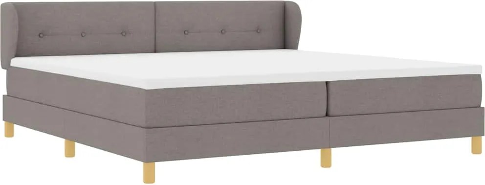 Postel s boxspringem s čelo Taupe 200 x 200 cm textil 3340238