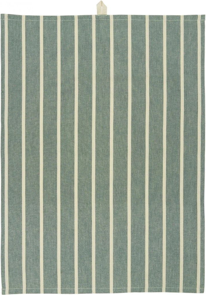 IB LAURSEN Utěrka Green with Stripes, zelená barva, textil