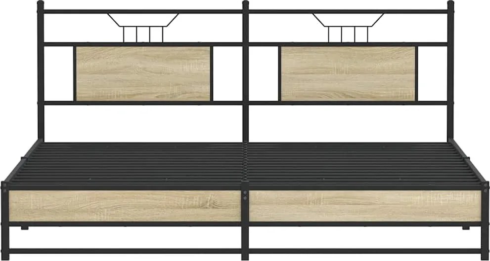 Kovový rám postele bez matrace dub sonoma 180 x 200 cm 3325120