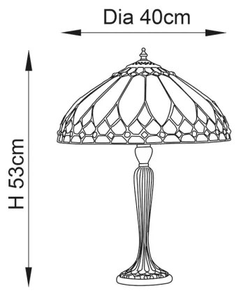Endon 63982 - Stolní lampa Tiffany BROOKLYN 1xE27/60W/230V pr. 40 cm