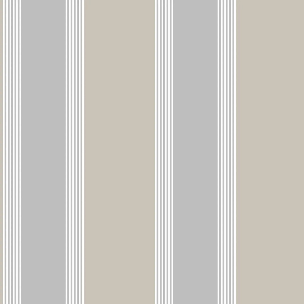 Šedo-béžová vliesová tapeta s  pruhy, 28873, Thema, Cristiana Masi by Parato