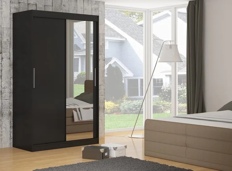 ADRK Furniture Posuvná skříň s zrcadlem TOM 180 ADRK-SW-TOM-B-180