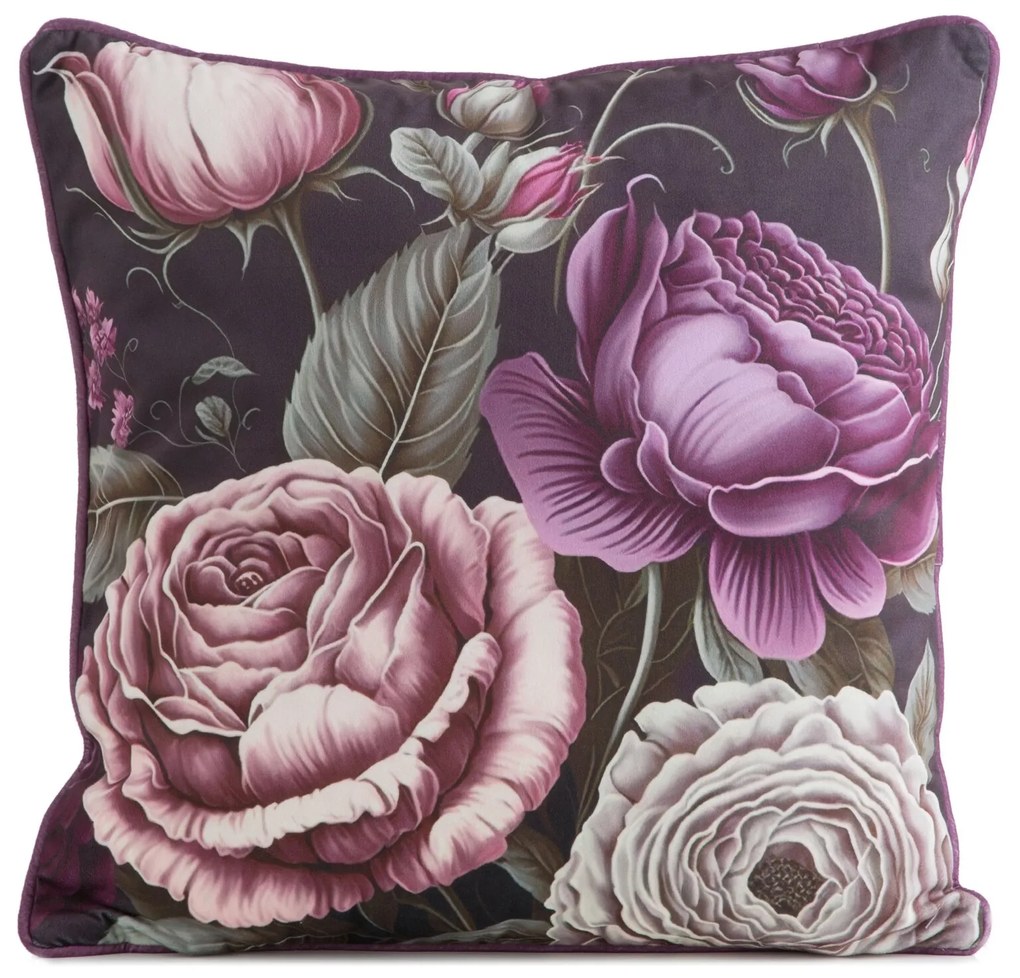 DEKORAČNÍ POVLAK NA POLŠTÁŘ VELVET 119 45X45 CM KVĚTY