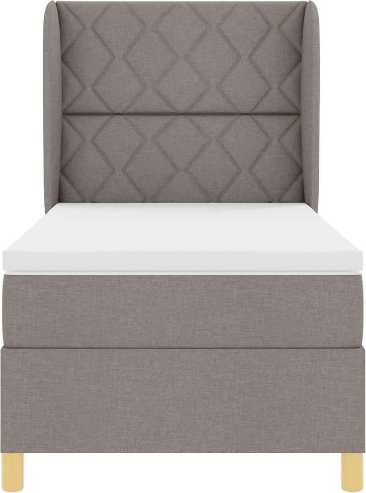 Postel s boxspringem s čelo Taupe 200 x 90 cm textil 3340799