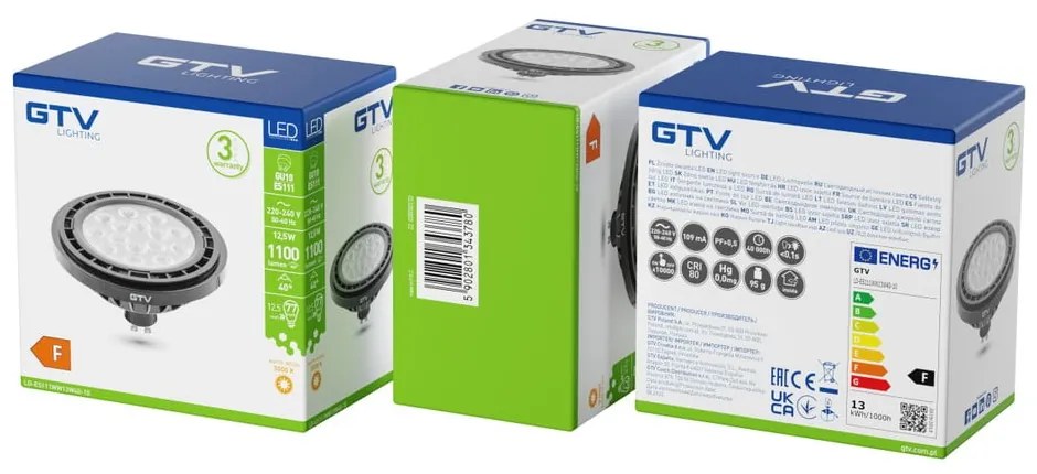 LED žárovka GU10, 12,5 W – GTV