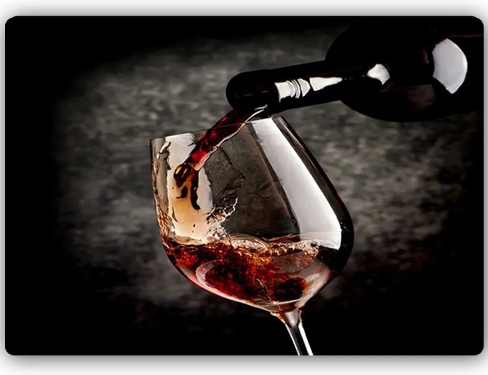 CARO Kovový obraz - Wine Glass 2 40x30 cm