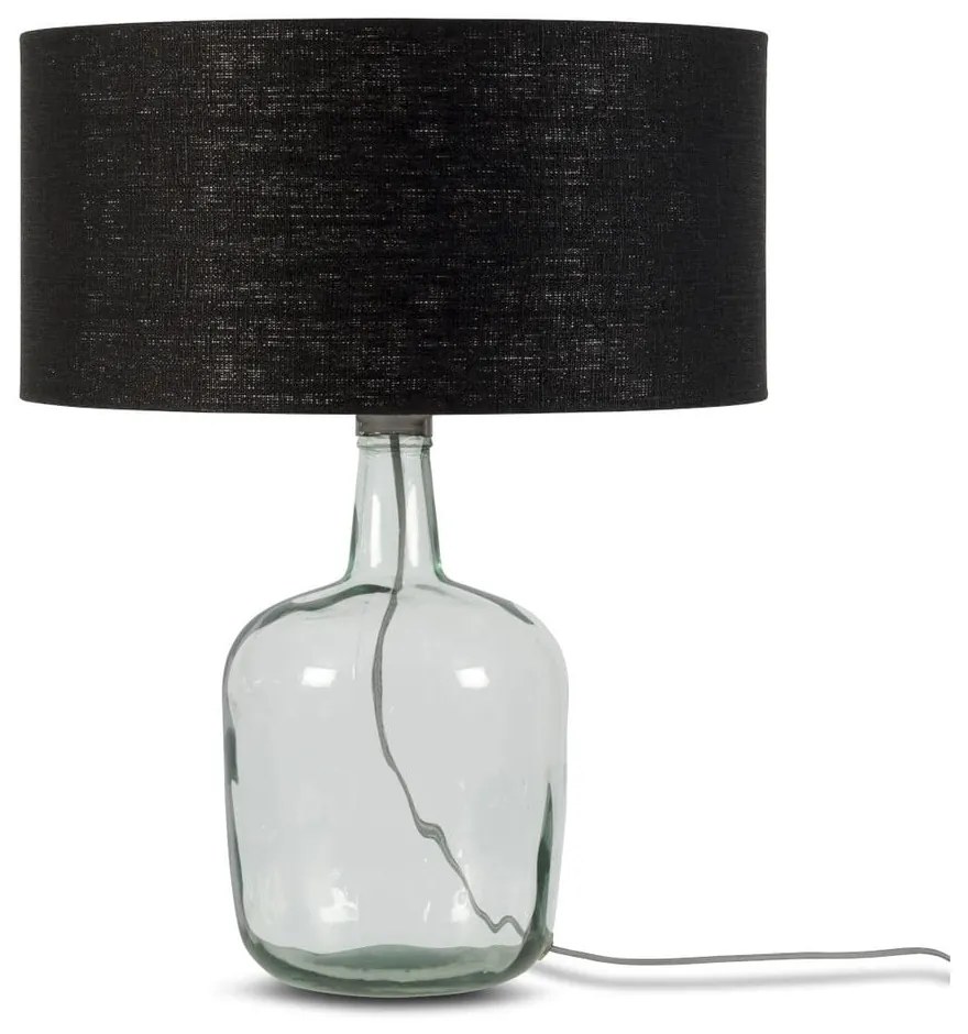 Stolní lampa s černým stínidlem a konstrukcí z recyklovaného skla Good&Mojo Murano, ⌀ 47 cm