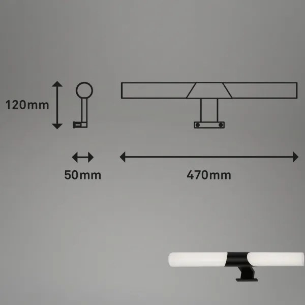 Briloner 3113-115 - LED Koupelnové osvětlení zrcadla LED/12W/230V IP44 černá