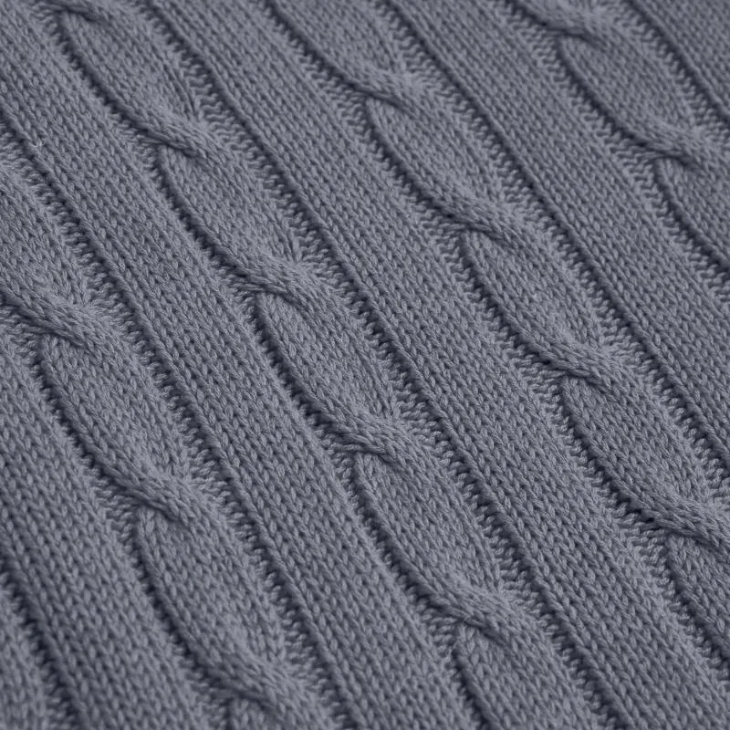 SCANquilt pletený pléd IMPERIAL copánky šedá střední 130 x 200 cm