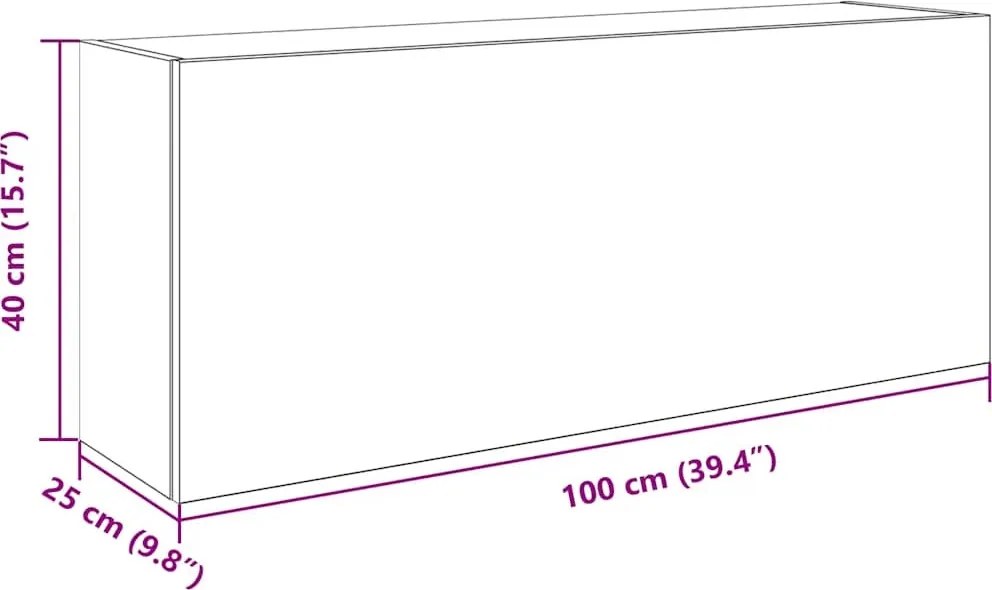 vidaXL Koupelnová nástěnná skříňka 100x25x40 cm kompozitní dřevo [860109] Barva: Černá