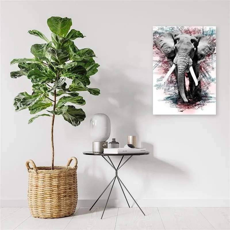 Gario Obraz na plátně Slon na abstraktním pozadí Rozměry: 40 x 60 cm
