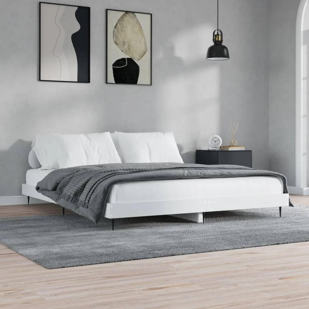 Rám postele bílý 140 x 200 cm kompozitní dřevo - Default Title