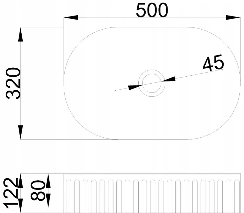 Invena Glamour Trend, oválné umyvadlo na desku 500x325x122 mm, bílá lesklá, INV-CE-63-W01-L