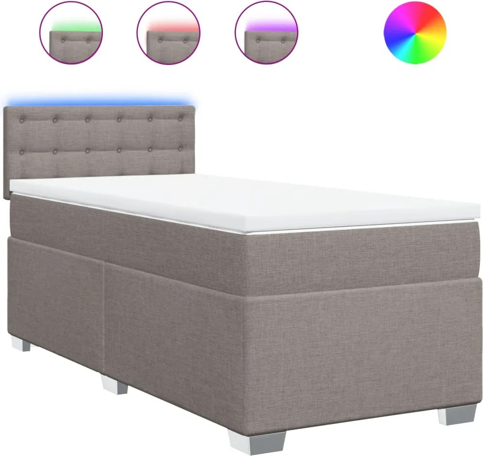 Box spring postel s matrací taupe 80x200 cm textil 3288033