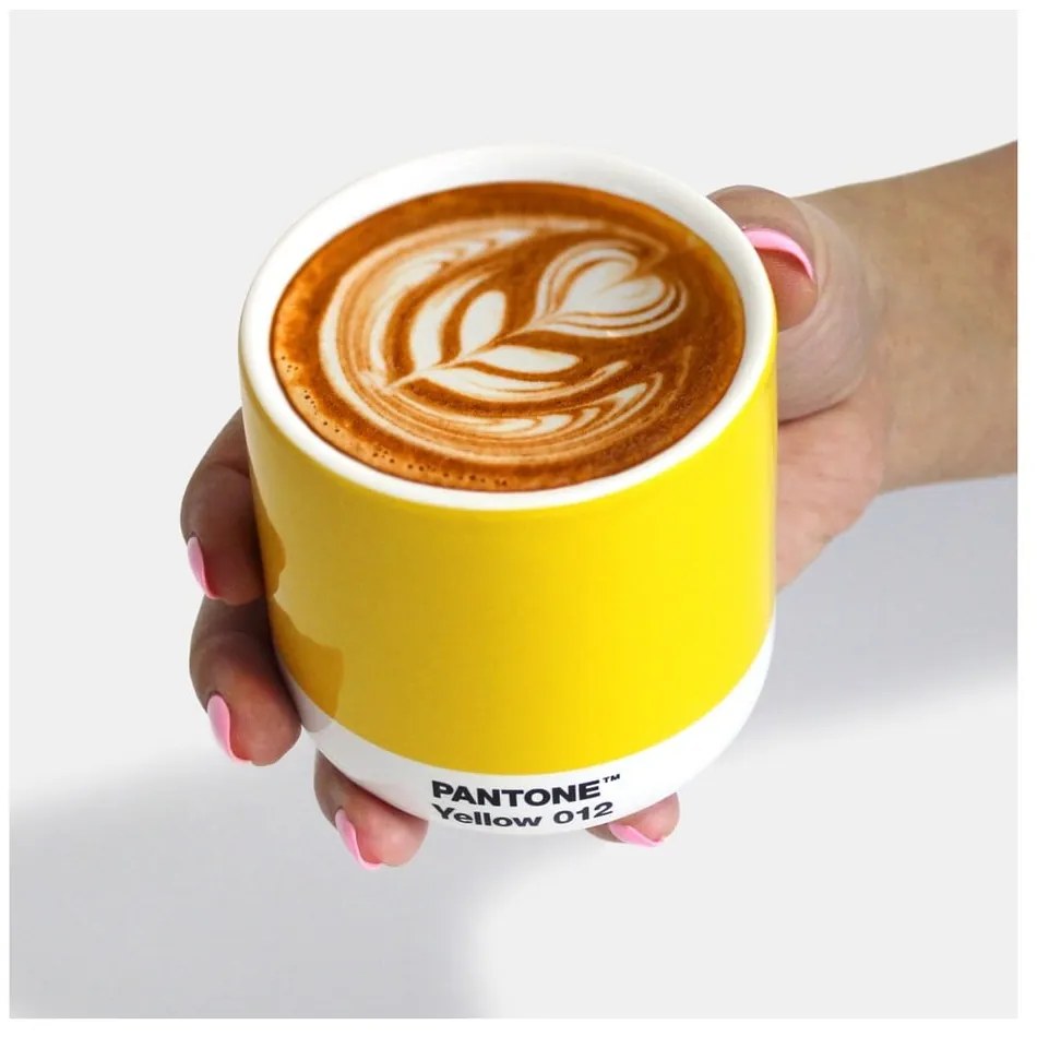 Žlutý porcelánový šálek na cappuccino 175 ml Yellow 012 – Pantone