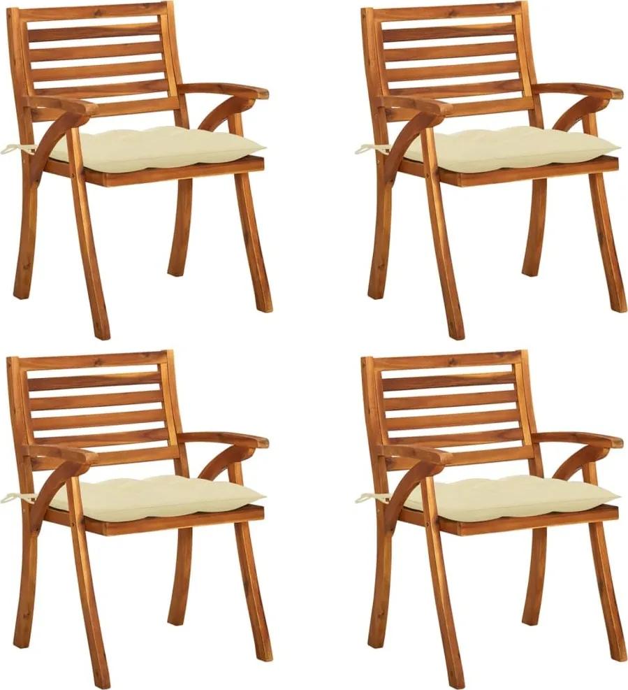 vidaXL Zahradní židle s poduškami 4 ks masivní akáciové dřevo [3075197] Barva: taupe
