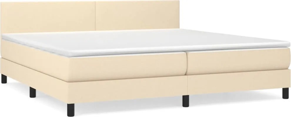 Box spring postel s matrací krémová 200x200 cm textil 3139926