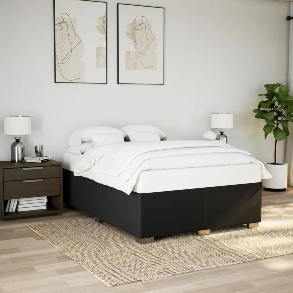 Box spring postel s matrací černá 160x200 cm textil 3285146